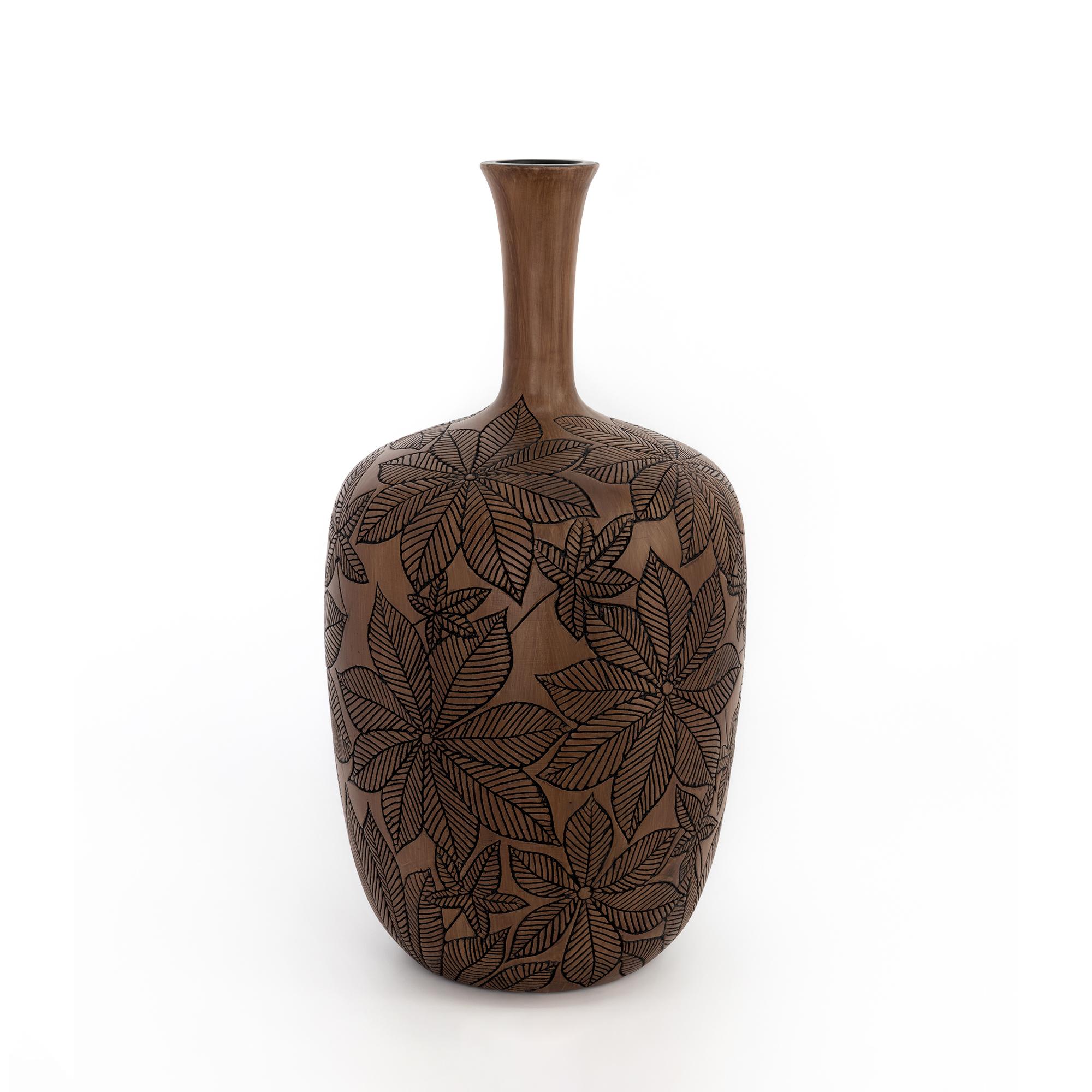 FR Polyresin Vase Brown 605213 | Furniture Republic