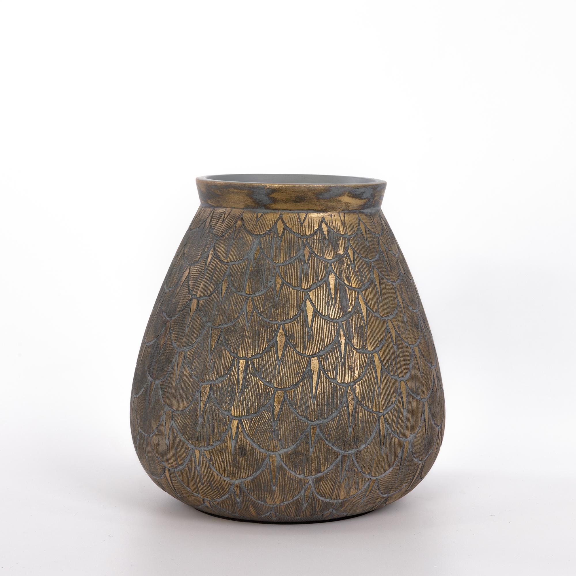 FR Polyresin Vase Gold 605226 | Furniture Republic