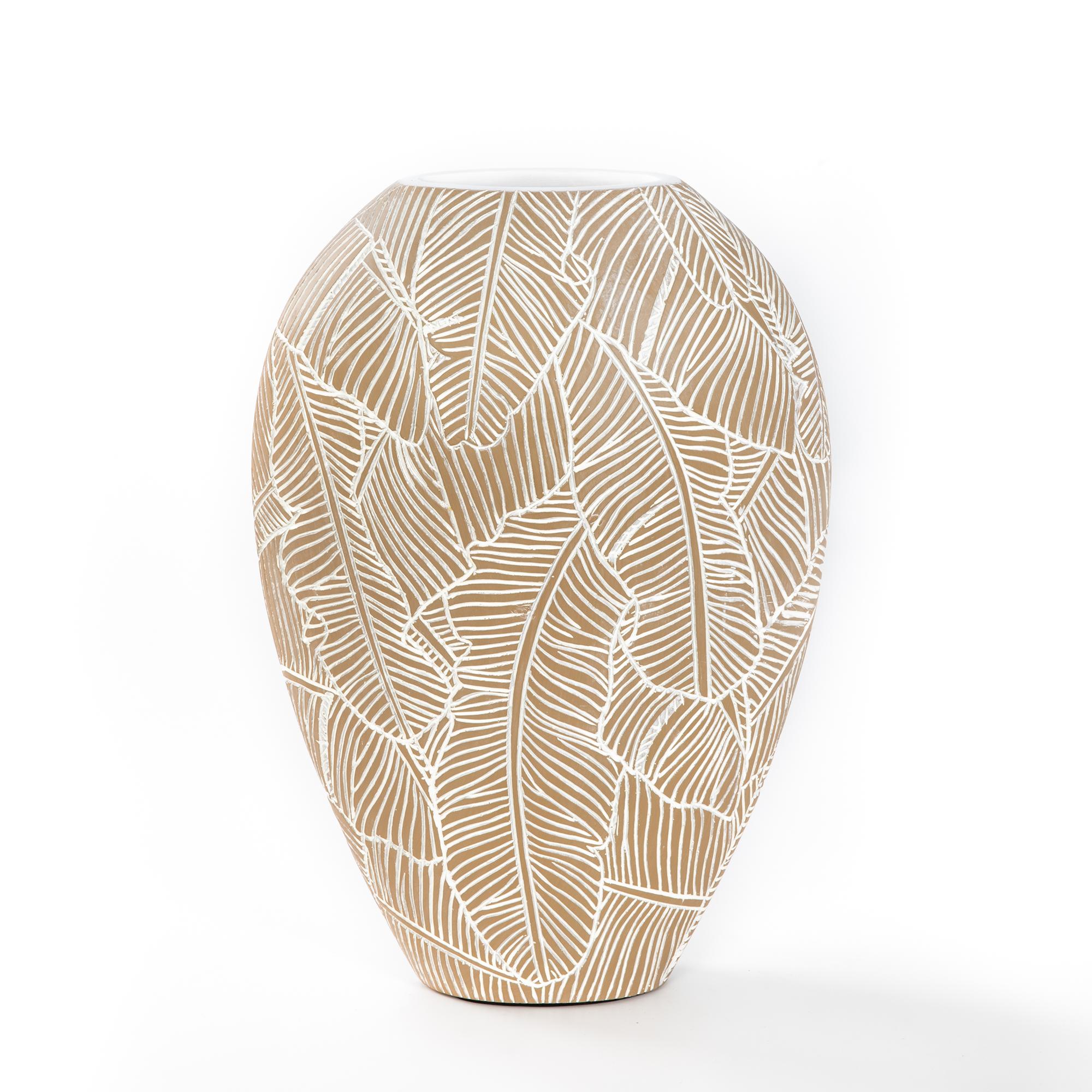 FR Polyresin Vase Beige 605236 | Furniture Republic