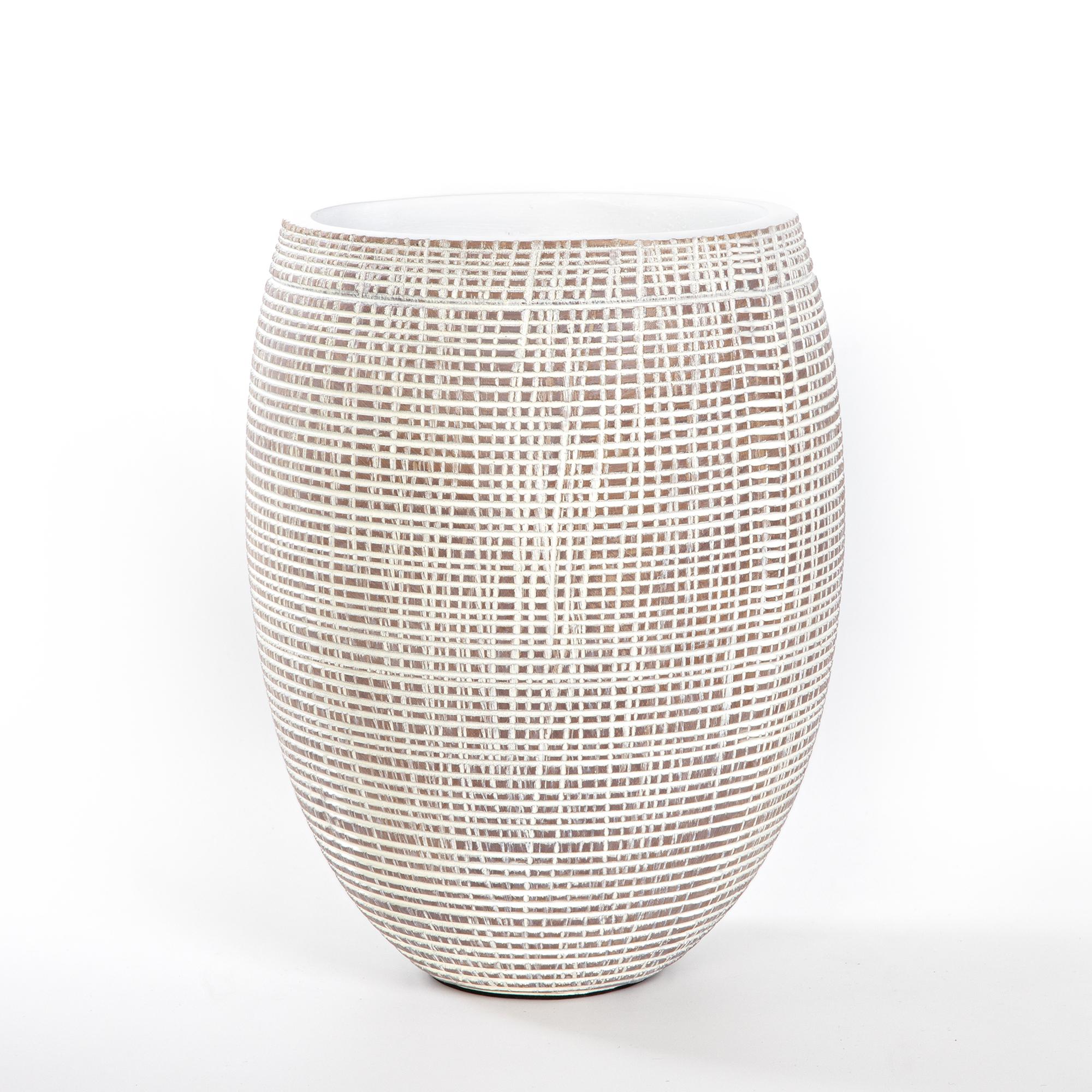 FR Polyresin Vase White 605247 | Furniture Republic