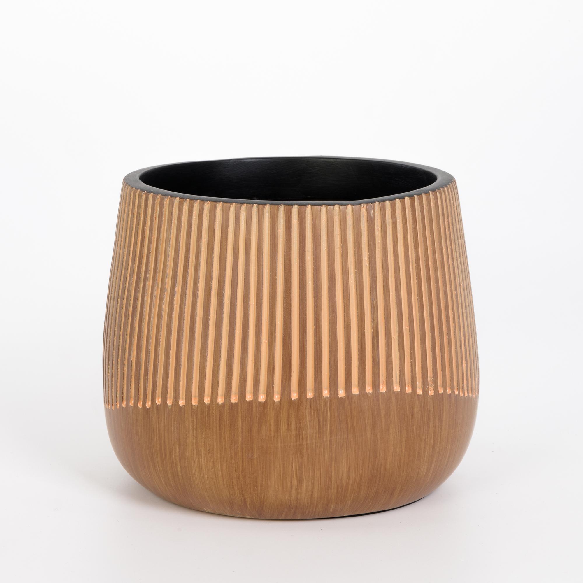 FR Polyresin Pot Brown 605269 | Furniture Republic
