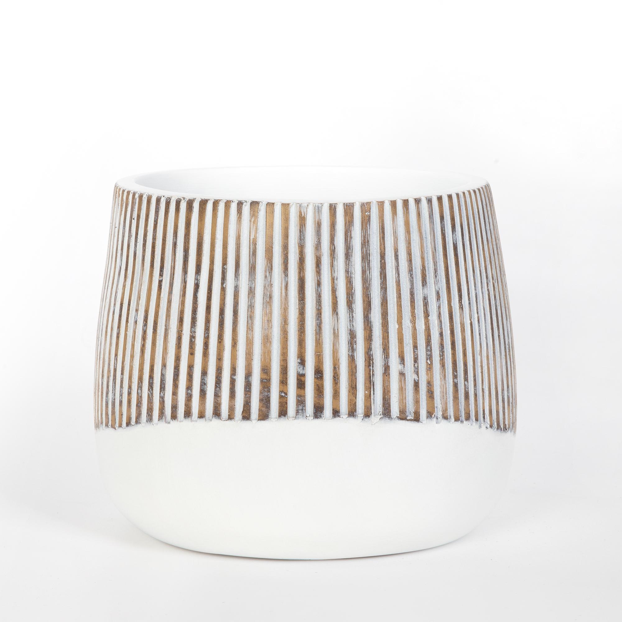FR Polyresin Pot White 605272 | Furniture Republic